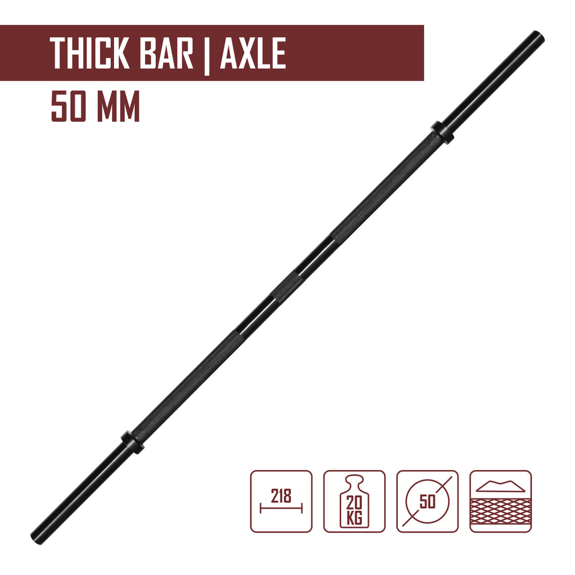 Axle Bar - Thick - Strongman&Strength Training - Max: 450KG / 50MM ...